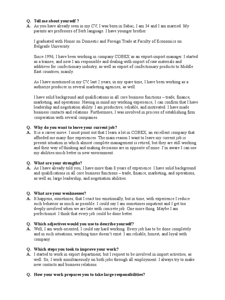 Pitanja Za Intervju | Motivation | Self-Improvement