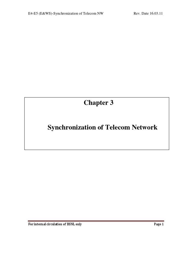 Synchronization of Telecom Network | PDF | Clock | Telecommunication
