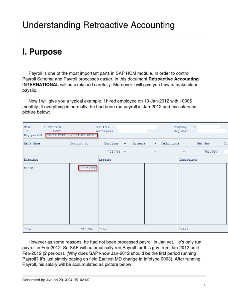 Retro Active Accounting | PDF | Payroll | Salary