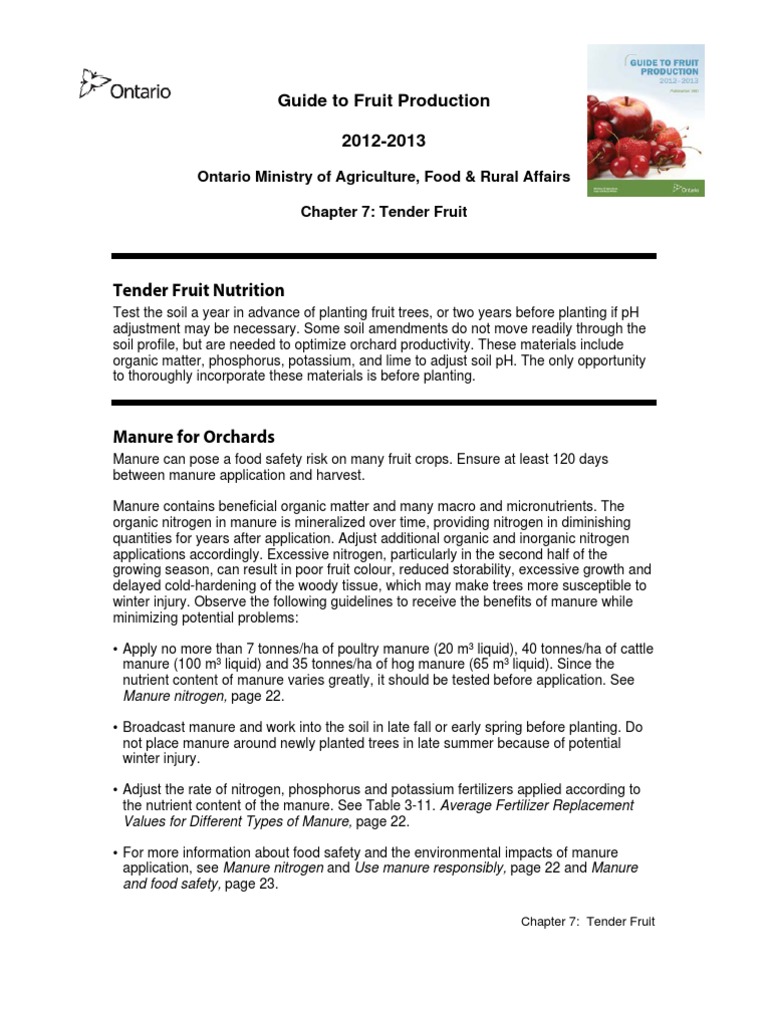 Guide To Fruit Production 2012-2013: Ontario Ministry of Agriculture ...