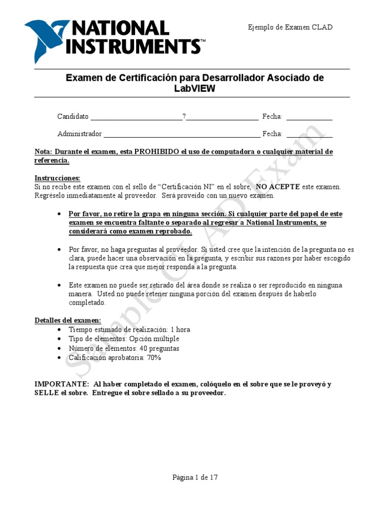 CLAD Sample Exam Es | PDF | Variable (informática) | Terminal de ...