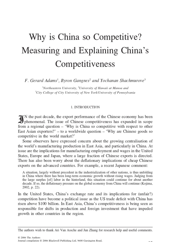 China's Competetiveness | PDF | Competitiveness | Purchasing Power Parity