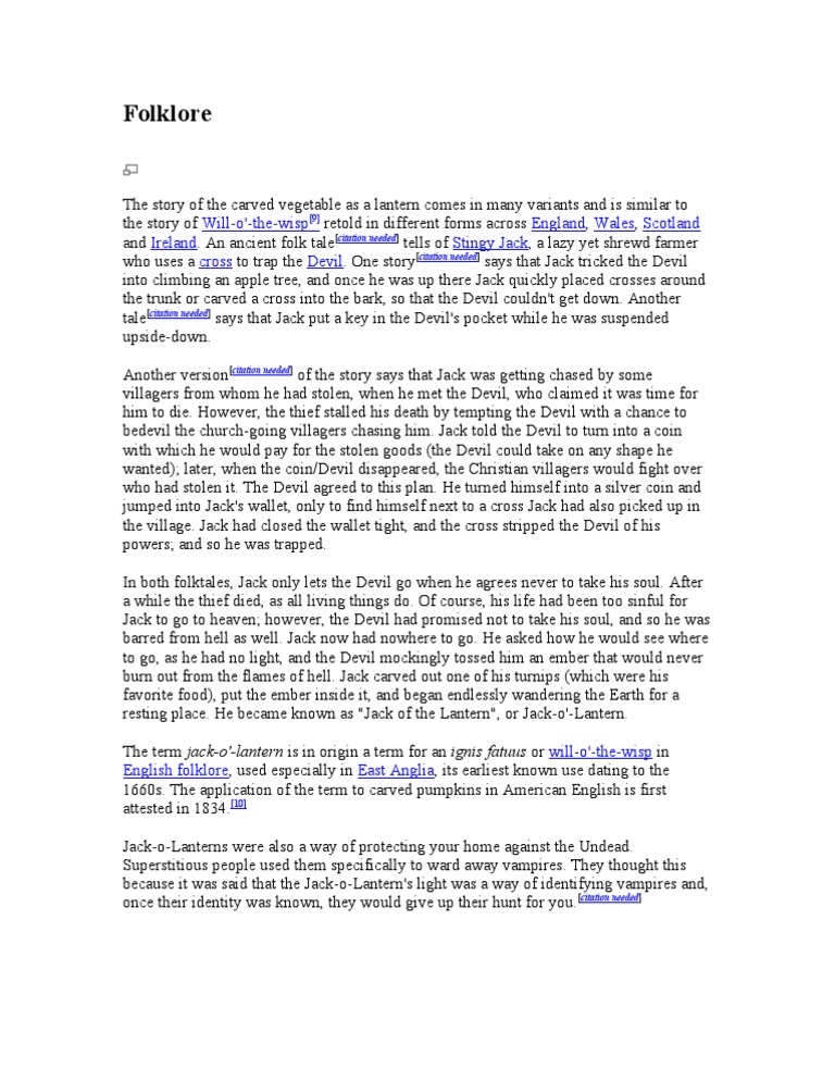 Folklore: Will-O'-The-Wisp England Wales Scotland Ireland Stingy Jack ...