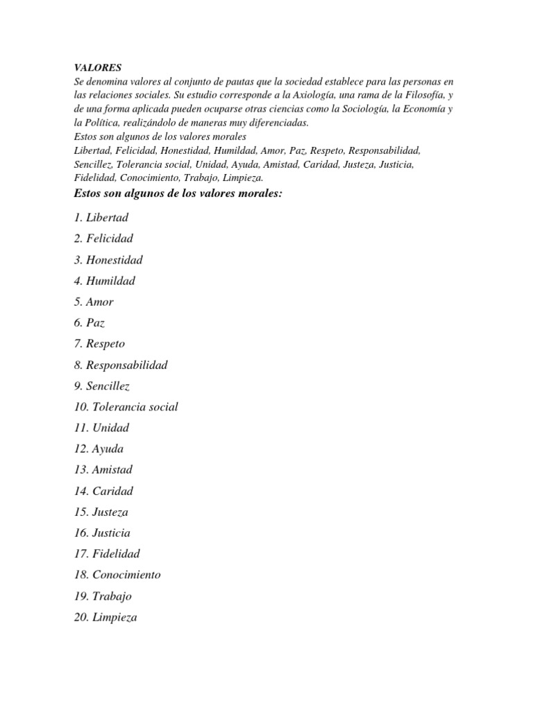 VALORES y Antivalores | Descargar gratis PDF | Amor | Tolerancia