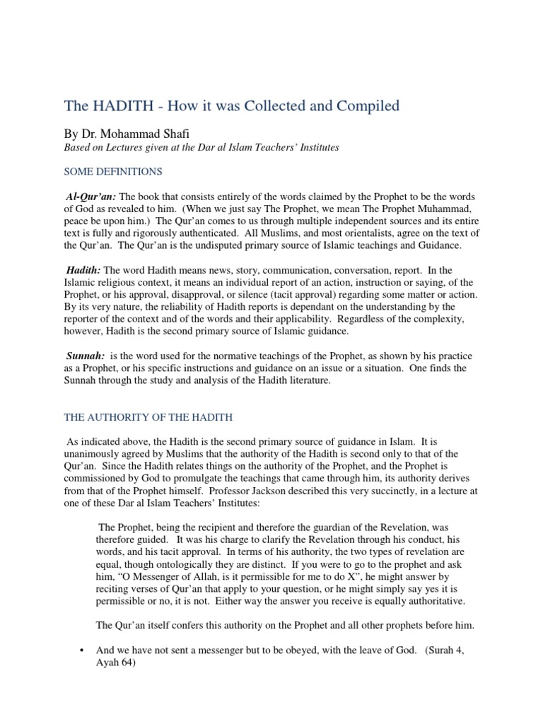 Understanding Hadith Collection and Authority | PDF | Hadith | Muhammad
