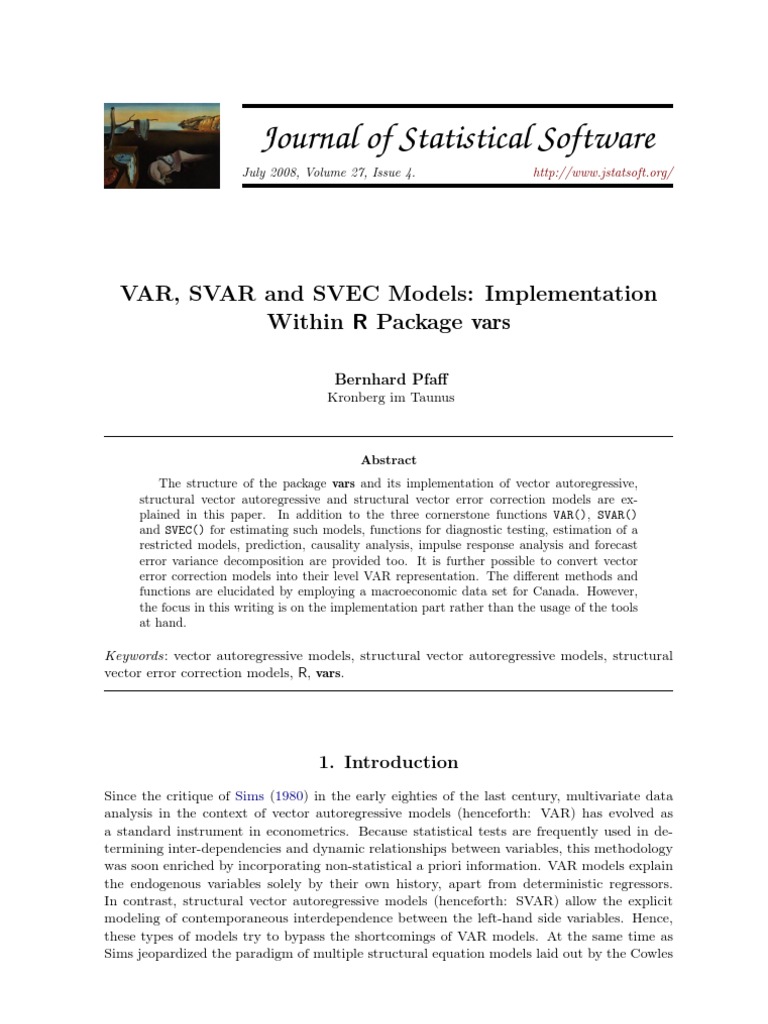 Var, Svar and Svec Models | PDF | Vector Autoregression | Matrix (Mathematics)