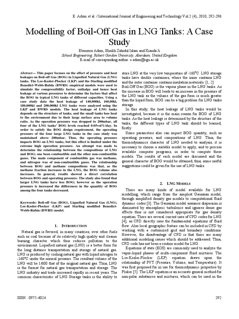 Boil-Off Gas Modelling in LNG Tanks | PDF | Teaching Methods & Materials