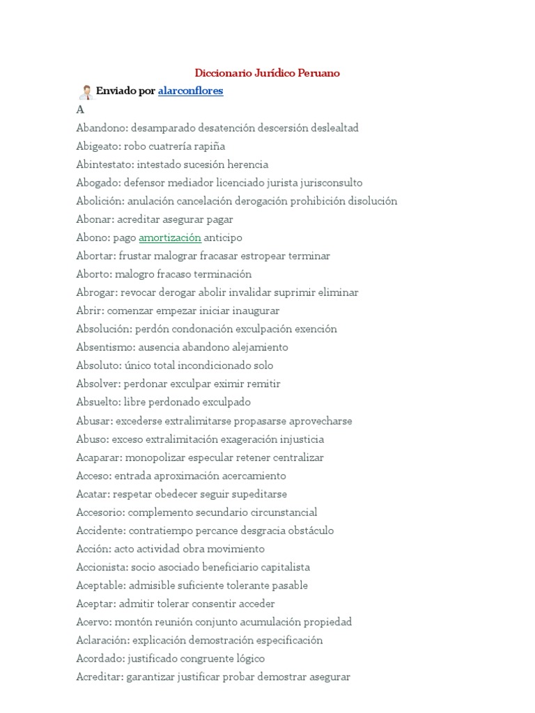 Diccionario Jurídico Peruano | PDF