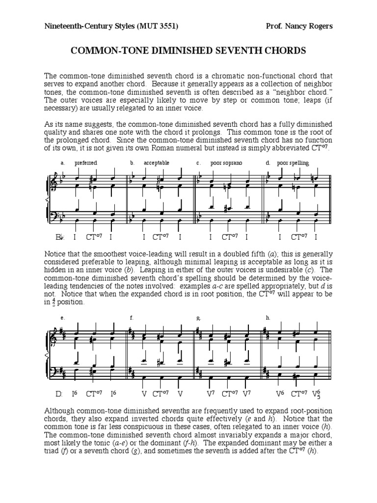 Common-Tone Diminished Seventh Chords | PDF | Chord (Music) | Music Theory