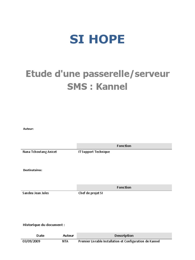 Kannel | PDF | Serveur (Informatique) | Protocole de transfert hypertexte