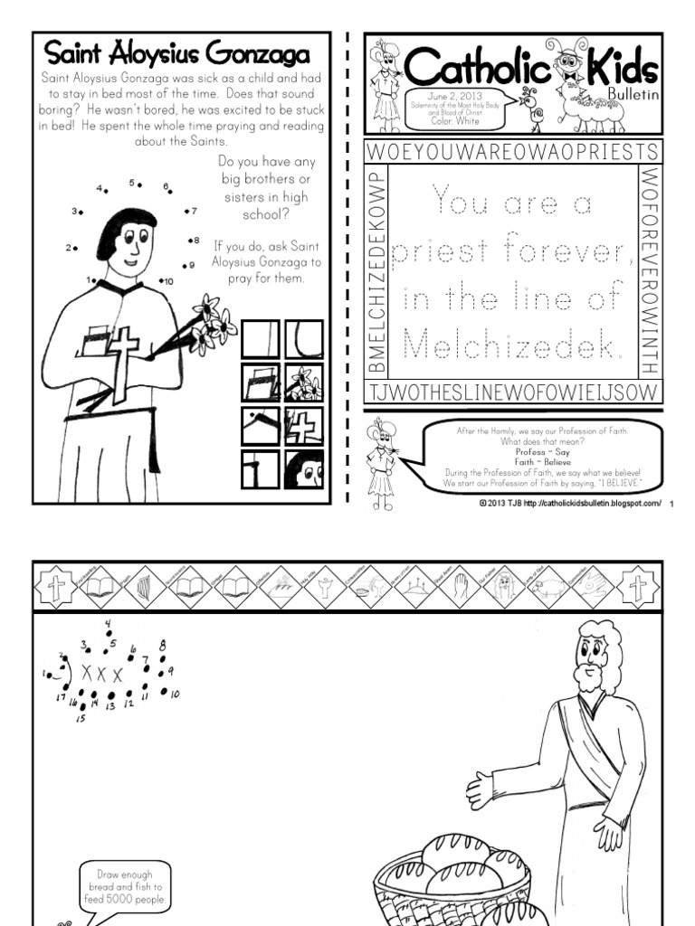 June 2013 Catholic Kids Bulletin Coloring Pages | PDF