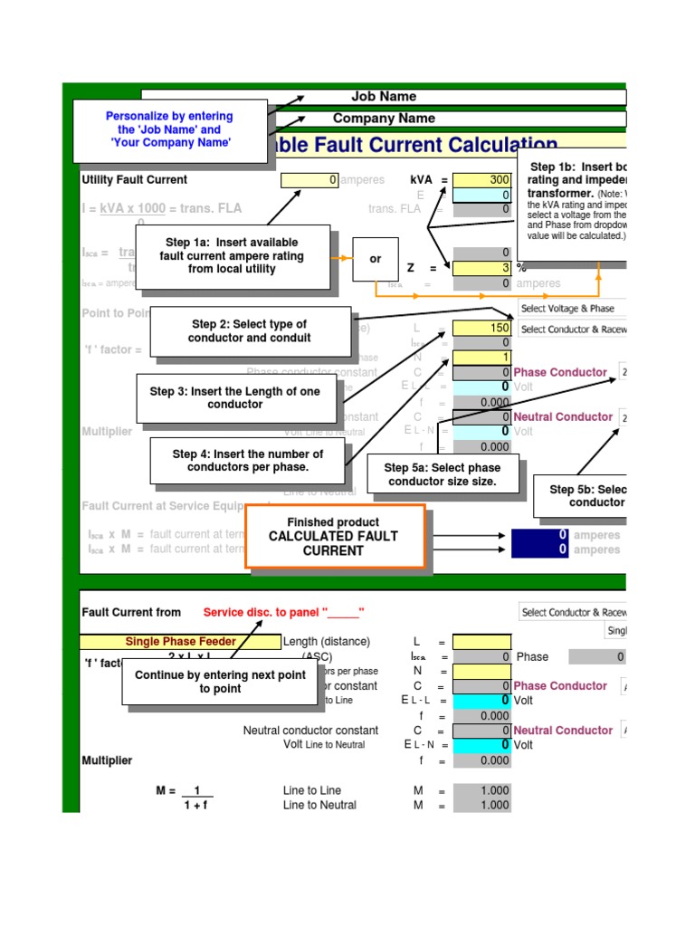 Fault Current Calculation | PDF | Volt | Electrical Impedance