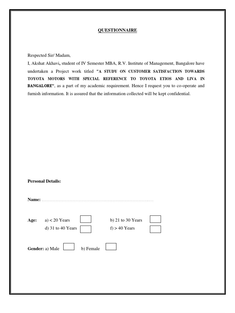 Toyota 1 Questionnaire | PDF | Steering | Car