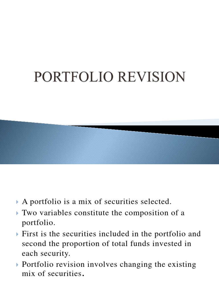 Portfolio Revision | PDF | Portfolio (Finance) | Securities (Finance)