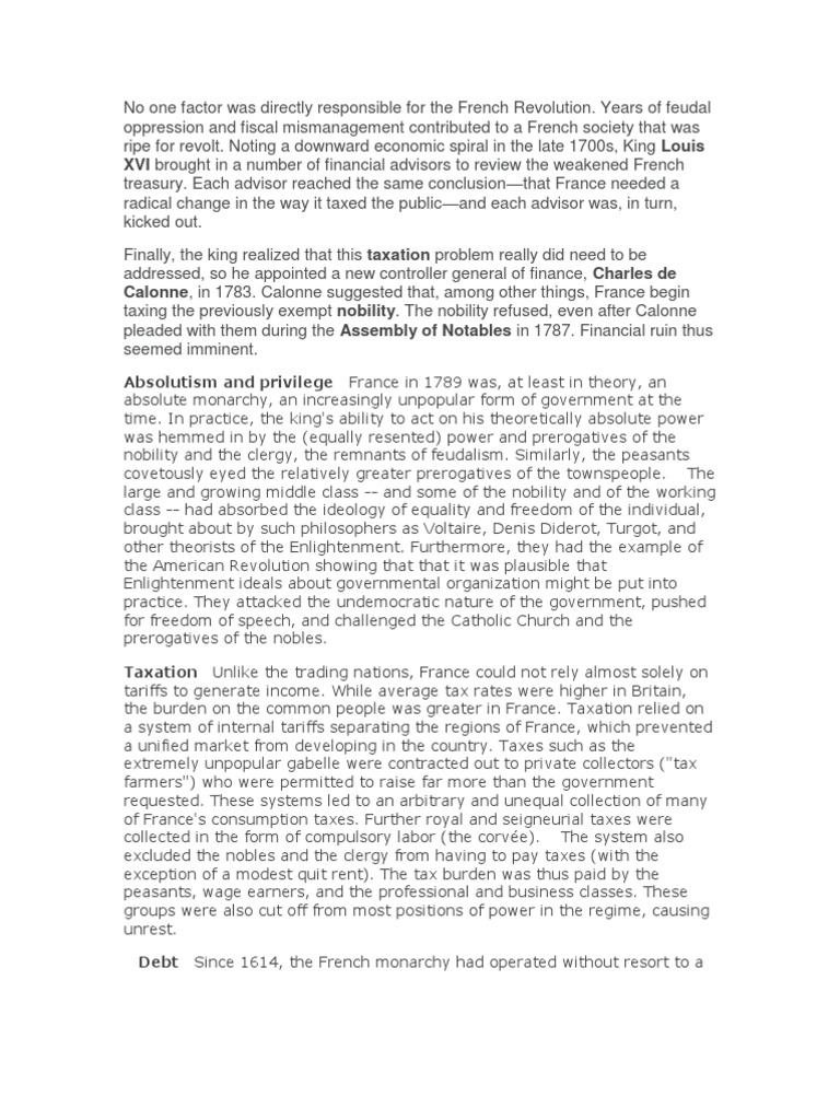 French Revolution: Causes & Context | PDF | Travel