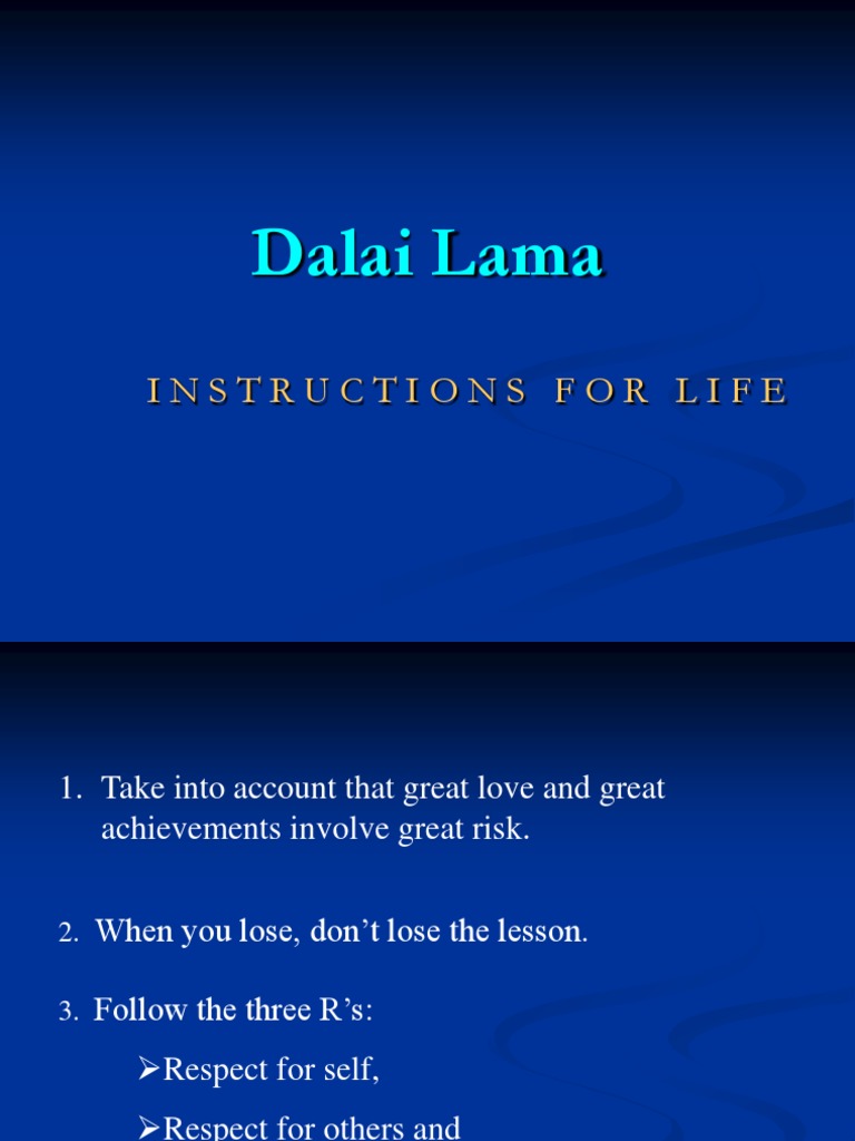 Dalai Lama's Life Instructions | PDF