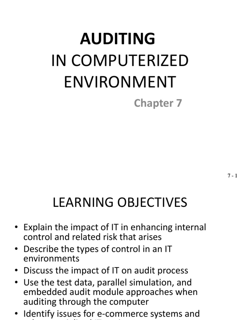Auditing In Cis Environment Pdf Audit Risk 