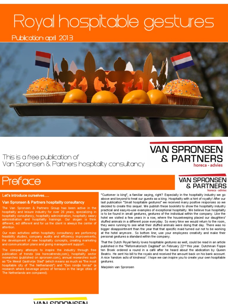 Royal Hospitality Gestures Guide | PDF | Hotel | Amsterdam