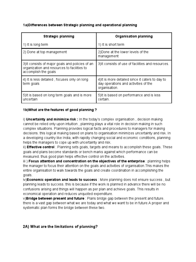 Strategic vs. Operational Planning Explained | PDF | Entrepreneurship ...