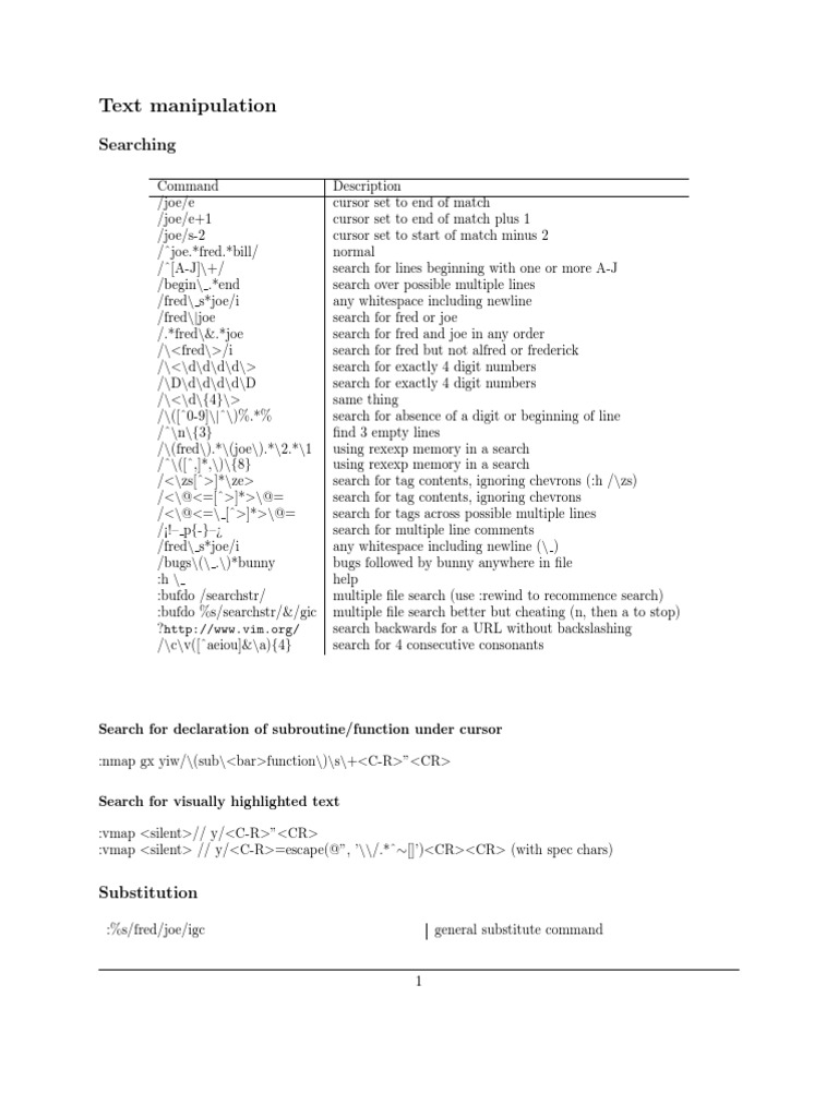 Vim Tips | PDF | Filename | Command Line Interface
