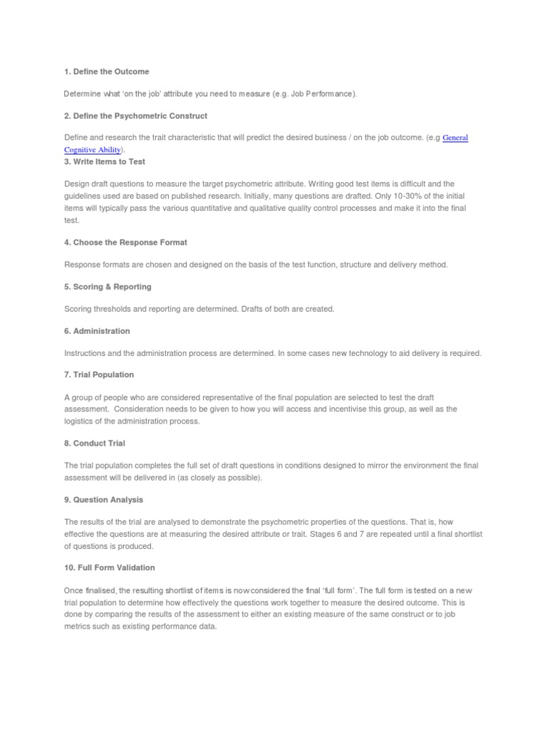 Steps in Design of Test | PDF | Psychometrics | Educational Assessment