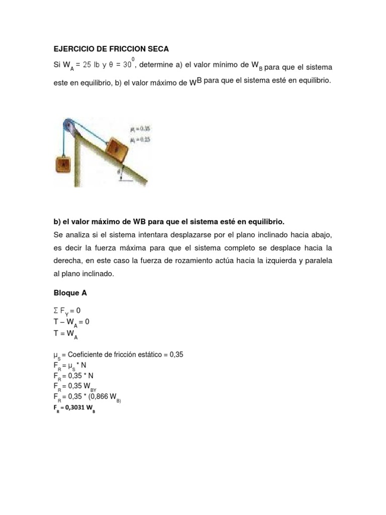 Ejercicios Resueltos de Fricción Estática | PDF | Ciencia y matemáticas