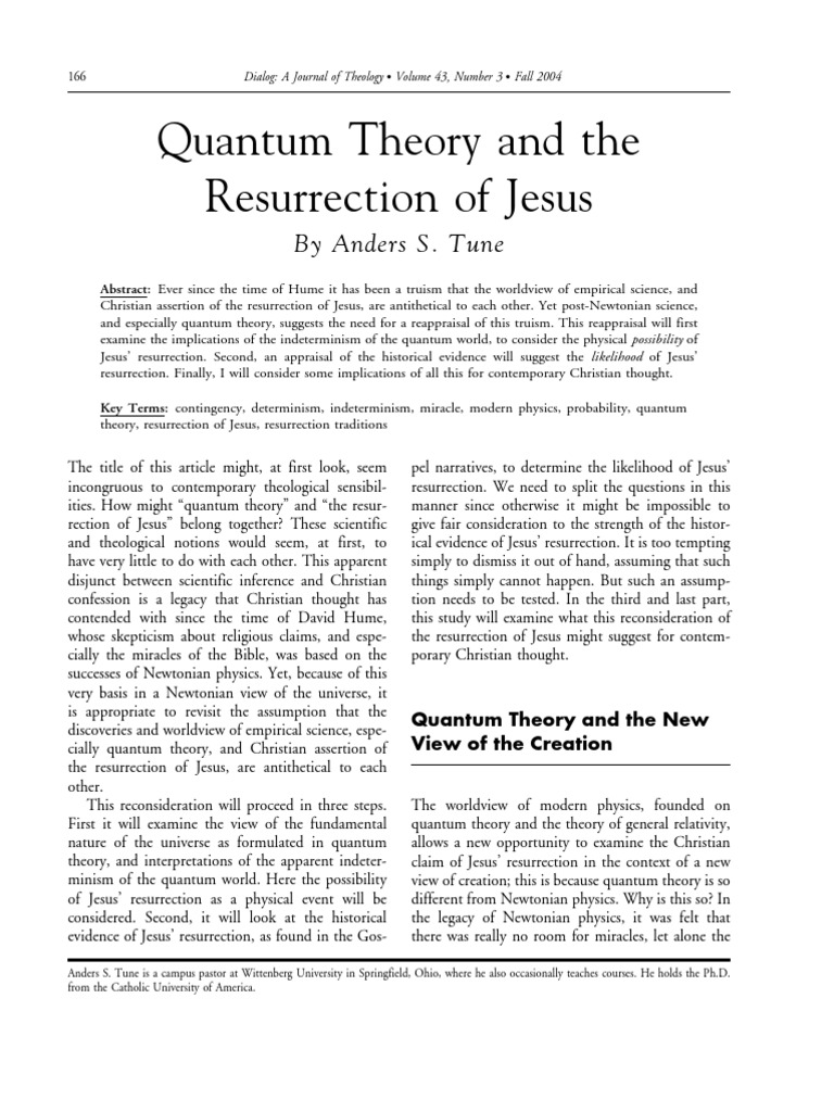 Quantum Theory and Jesus' Resurrection | PDF | Determinism ...