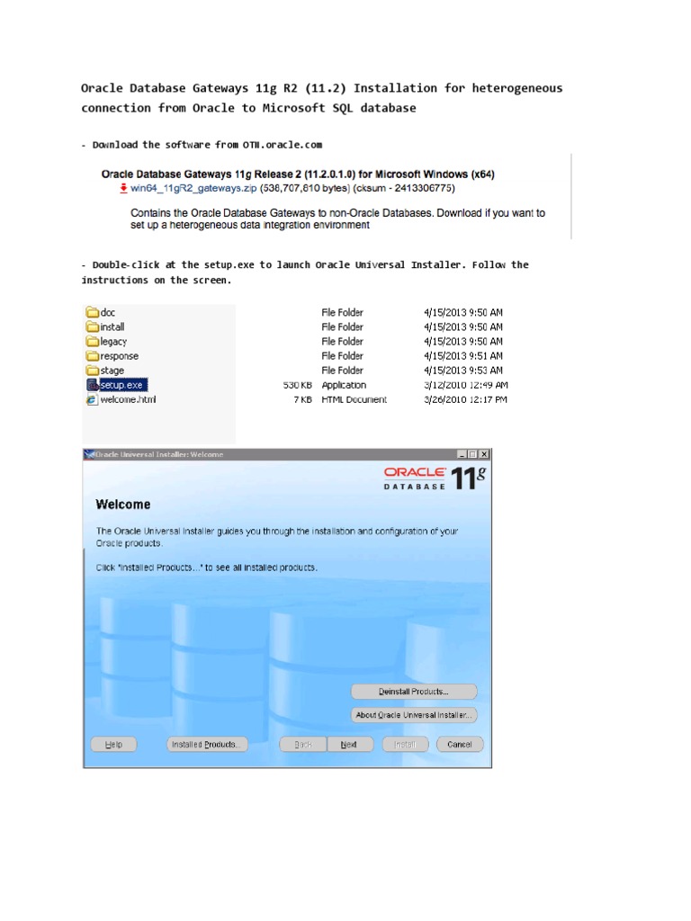 Oracle Database Gateways 11gR2 11.2 Installation and Configuration ...