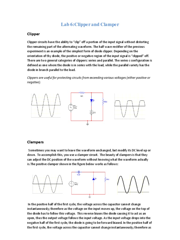 Analysis of Clipper and Clamper Circuits Through Simulation and ...