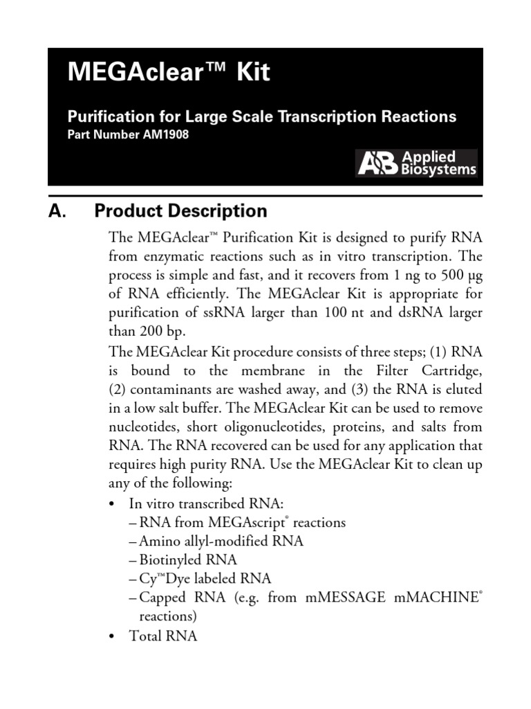 MEGAclear™ Kit | PDF