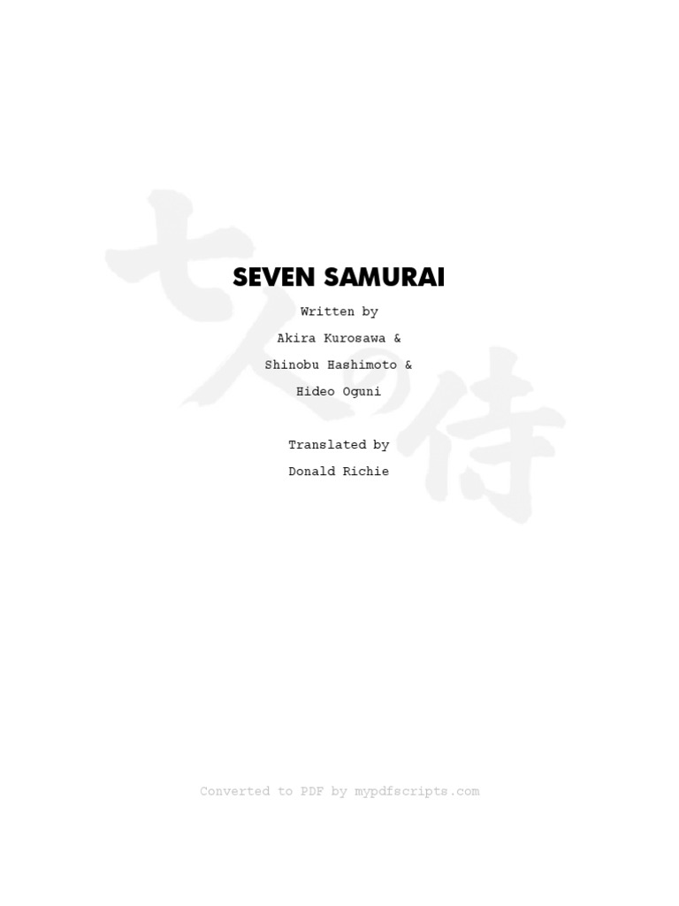 Seven Samurai - Script | Download Free PDF | Leisure | Violence
