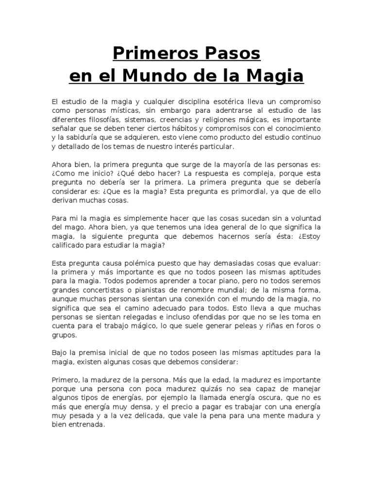 Primeros Pasos en El Mundo de La Magia | PDF | Sicología | Psicología