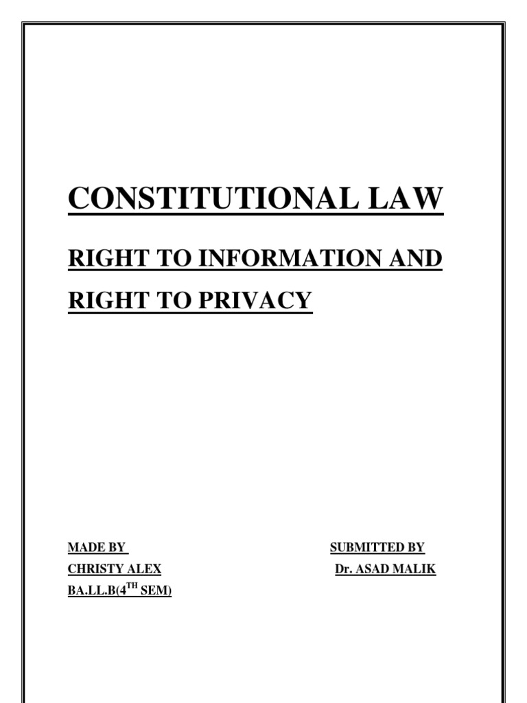 Right To Privacy V RTI | PDF | Freedom Of Information Laws By Country ...