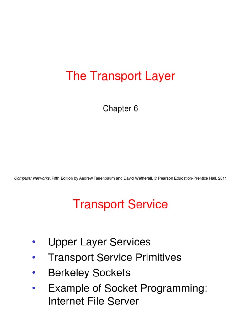 Chapter6 TransportLayer | PDF | Transmission Control Protocol | Network Socket