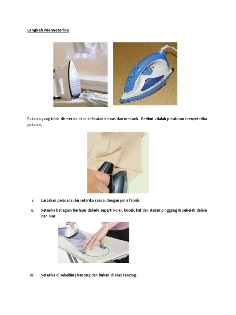 Langkah Menyeterika | PDF