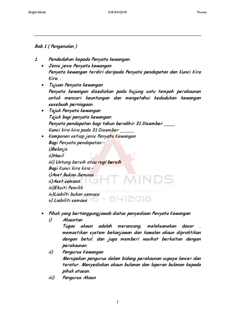 Accounts Form 4 Chapter 1 | PDF
