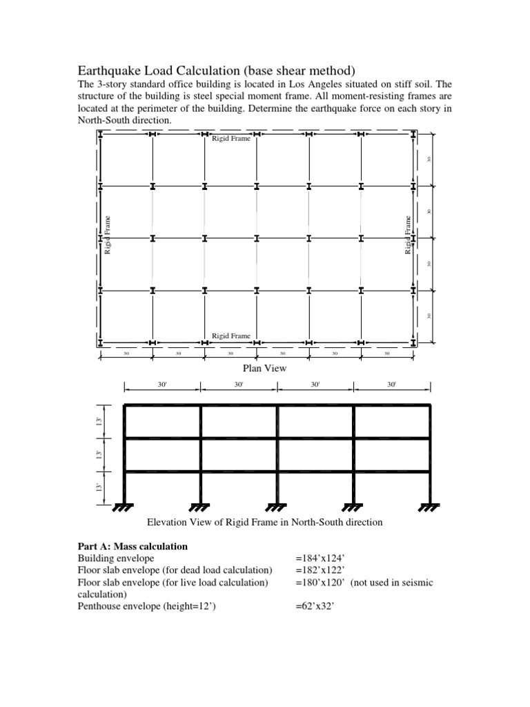 Earthquake Load Calculation | PDF | Framing (Construction) | Wall