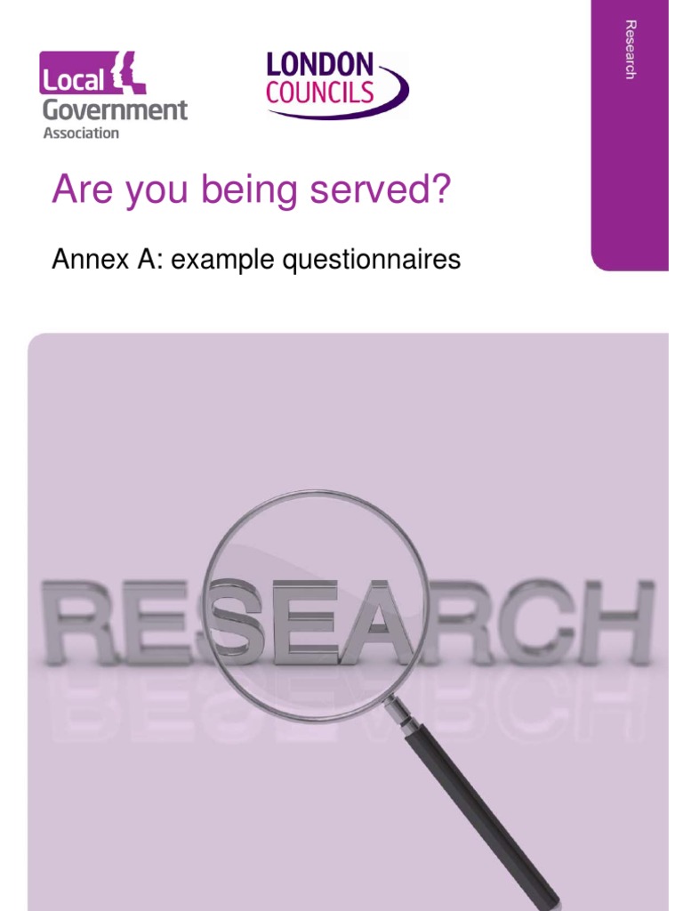 Annex A Example Questionnaires Final | PDF | Survey Methodology ...