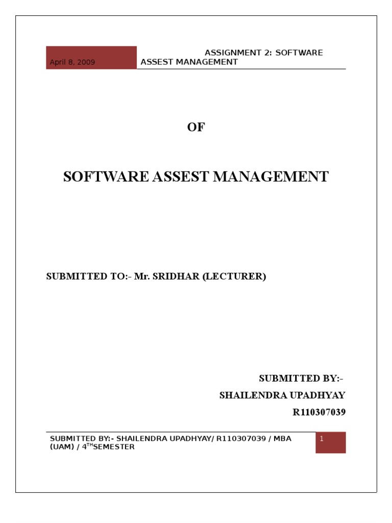 Software Assets Management | PDF | Asset Management | License