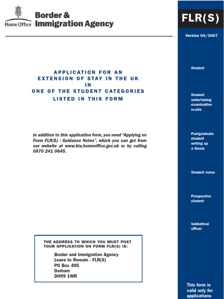 UK Home Office: FLR(S) Form | PDF | Cheque | Payments
