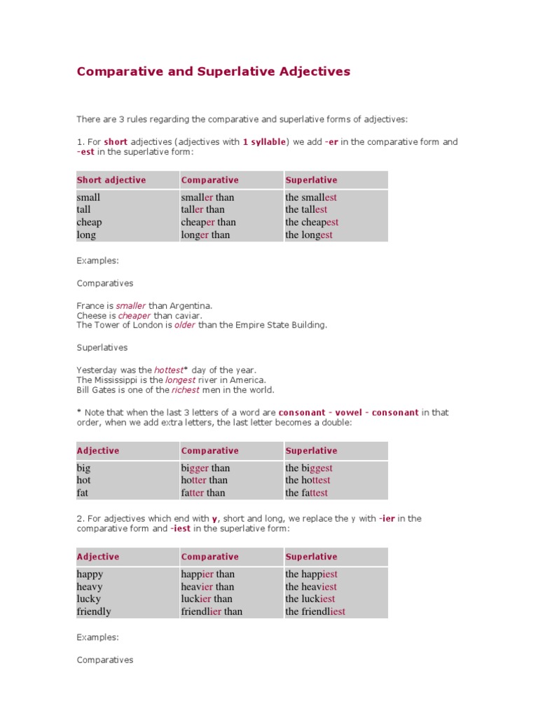 Comparative and Superlative Adjectives | PDF | Semiotics | Languages