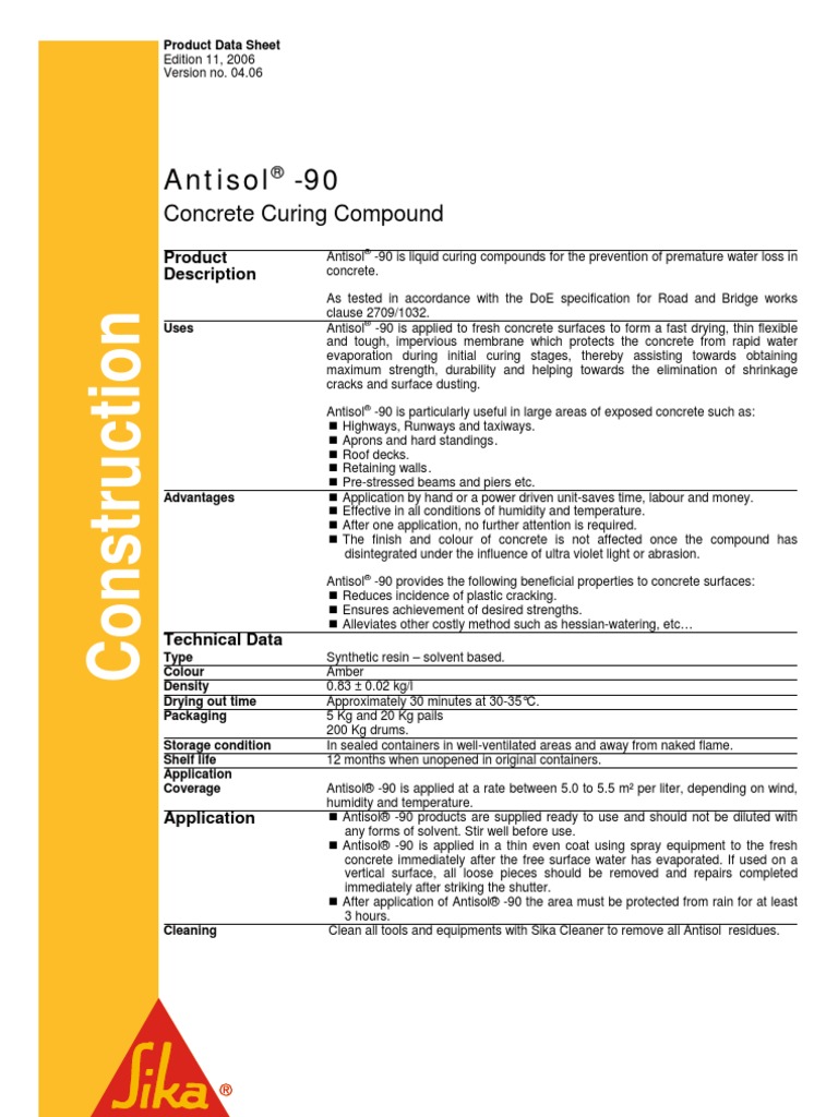 Antisol 90 | PDF | Concrete | Water
