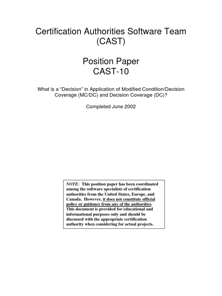 Certification Authorities Software Team (CAST) Cast 10 | PDF | Areas Of ...