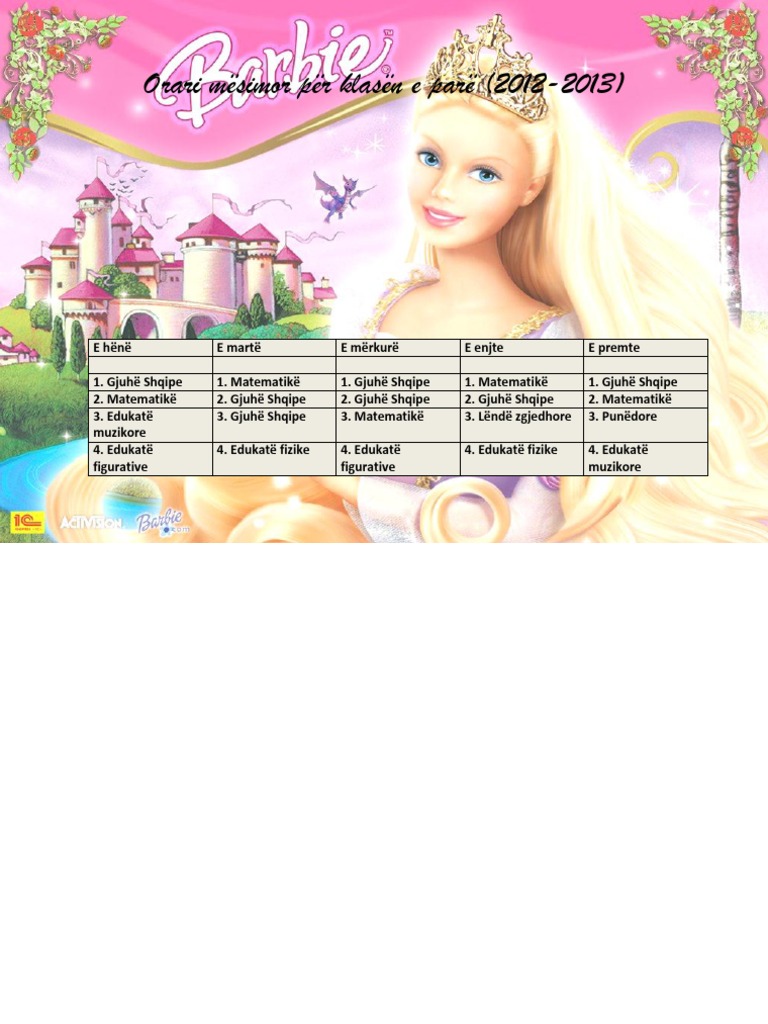 Orari mësimor për klasën e parë | PDF