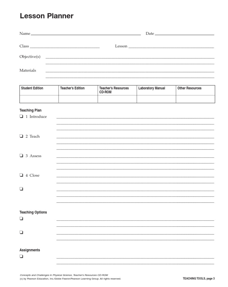 Lesson Planner | PDF