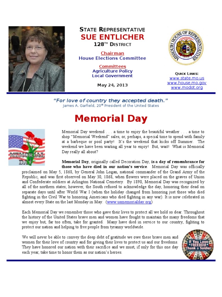 Capitol Report - Memorial Day - 5.24.13 | PDF | Memorial Day | Unrest