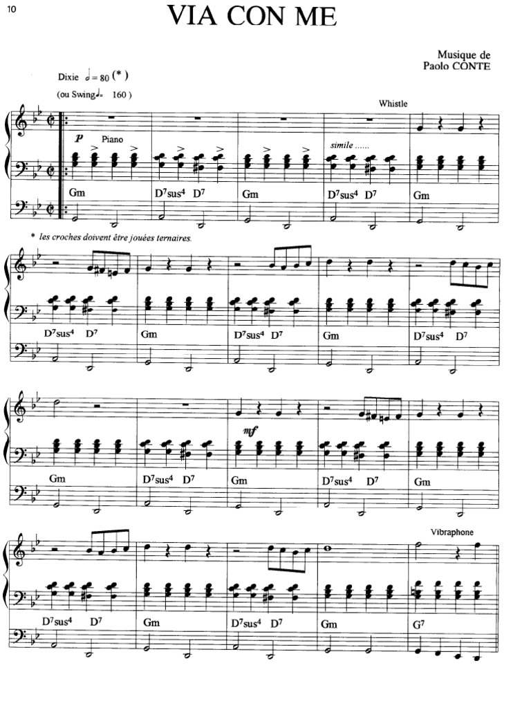 Paolo Conte - Via Con Me (1981) Sheet Music | PDF