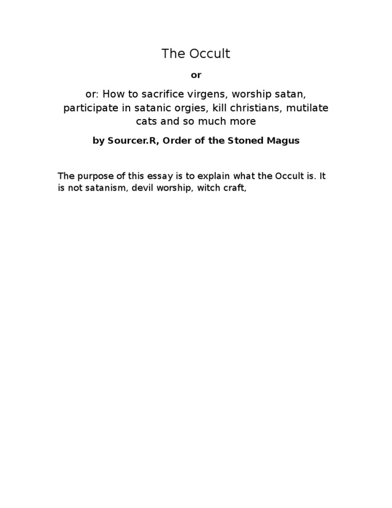 Understanding the Occult | PDF