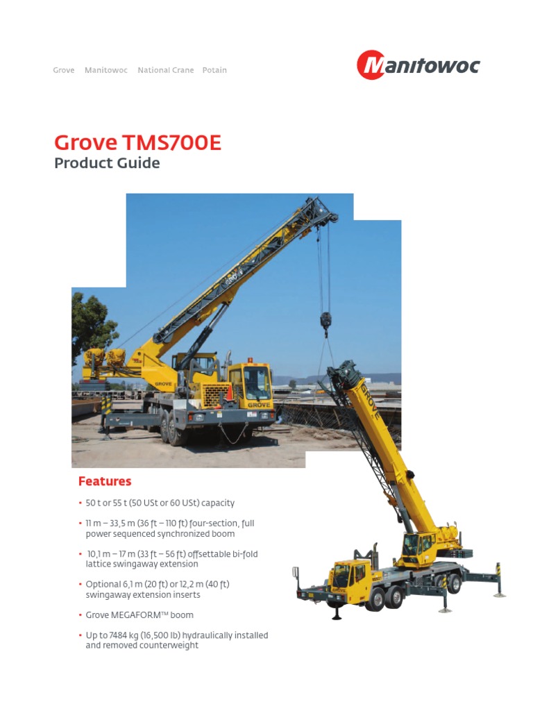 Grove TMS700E: Product Guide | PDF | Crane (Machine) | Equipment