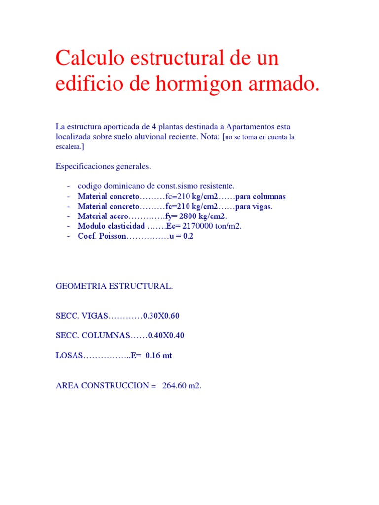 Calculo Estructural de Un Edificio ETABS | PDF | Hormigón | Material ...